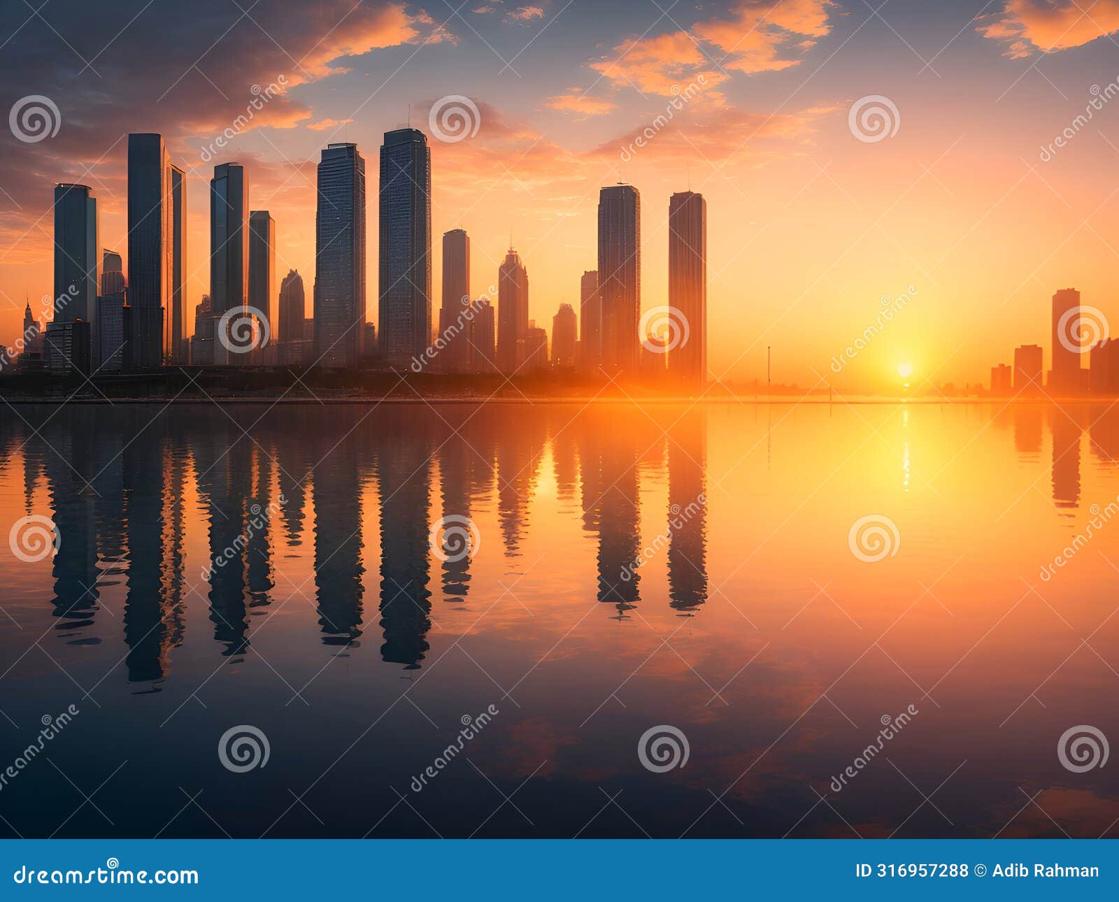 Silhouette of City Buildings during Sunset Stock Photo - Image of ...