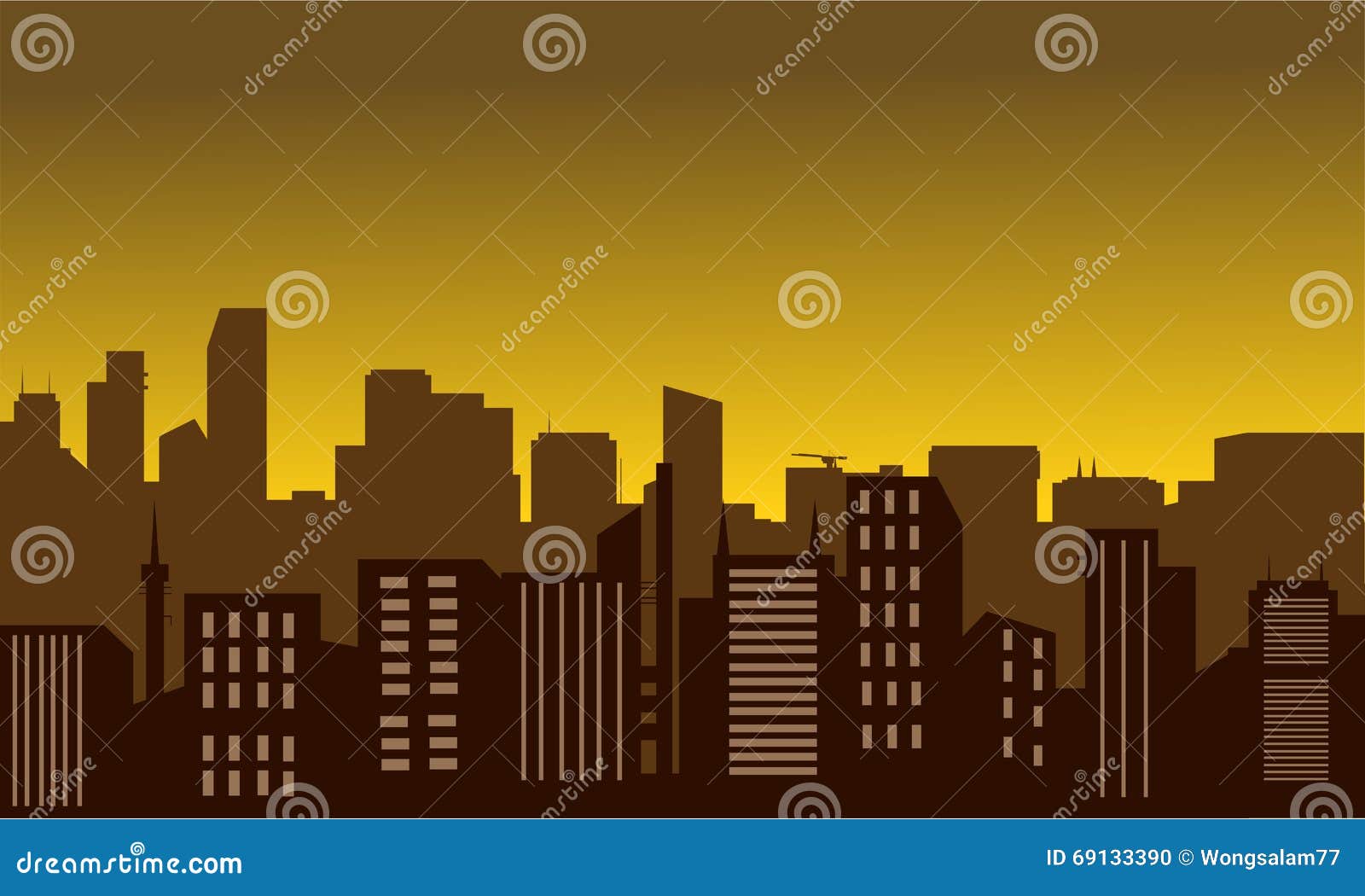 Silhouette of City at the Noon Stock Vector - Illustration of noon ...