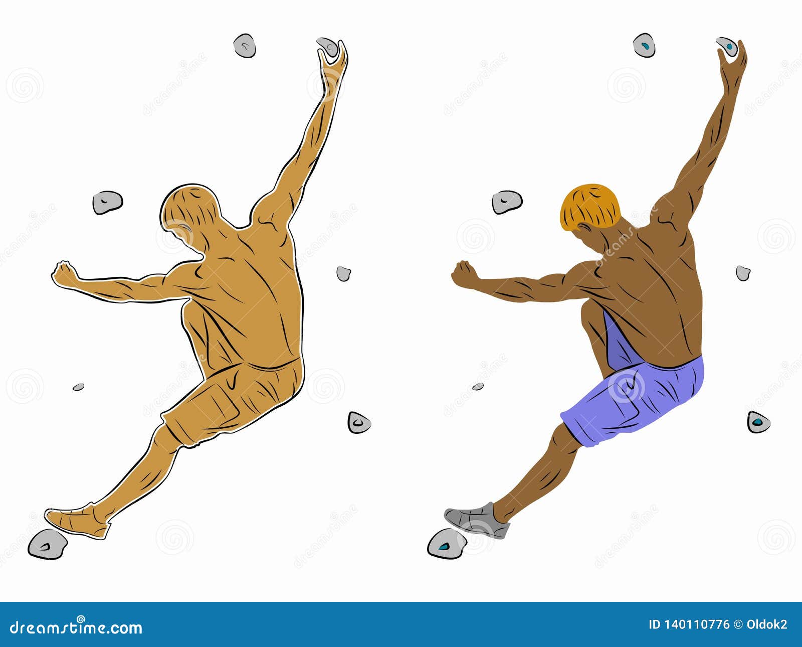 Climber, Black Silhouette, Danger Of Falling Cartoon Vector ...