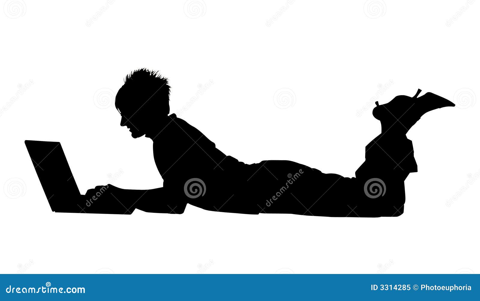Silhouette With Clipping Path Of Man Cowering Royalty-Free Stock Photo ...