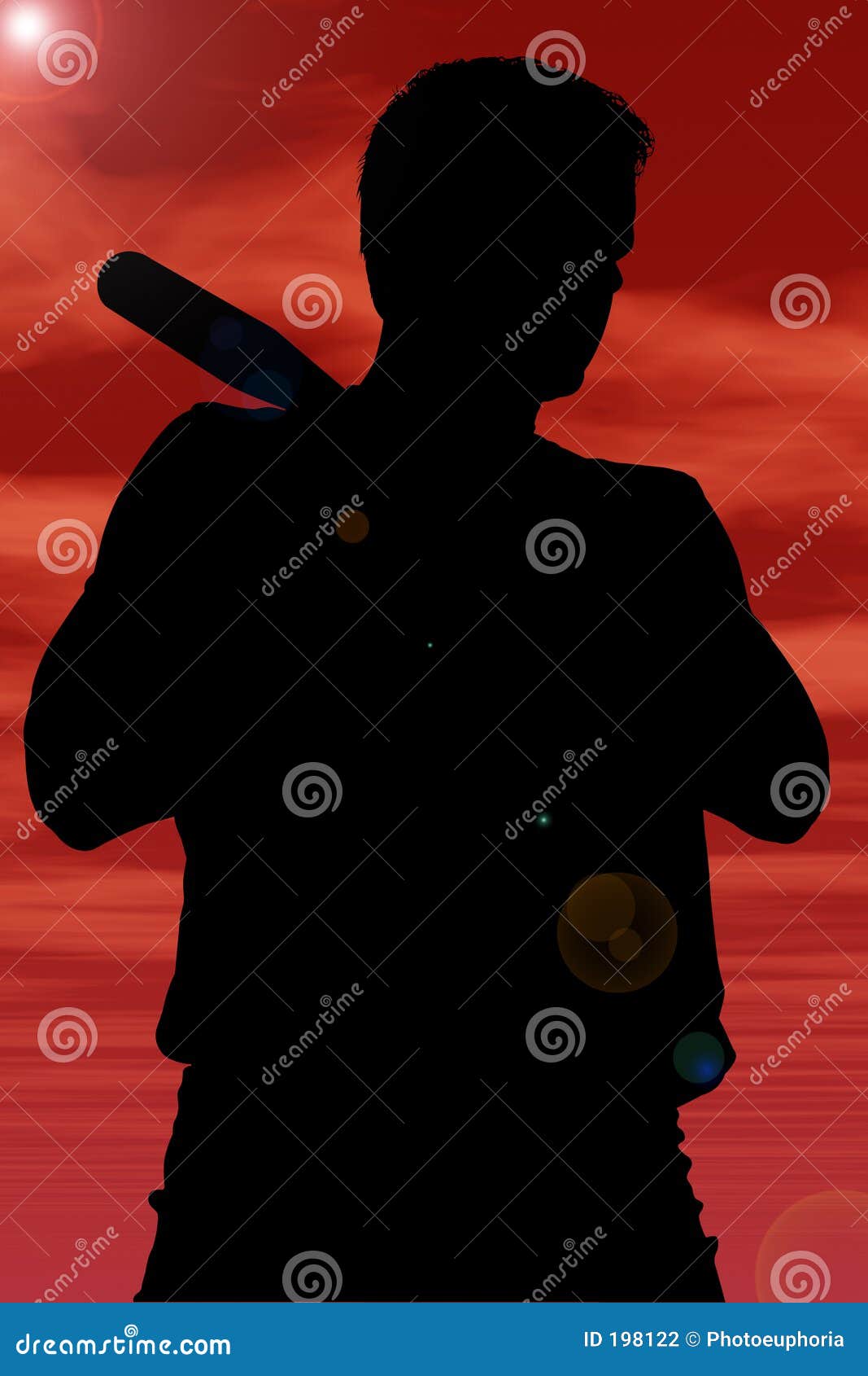 Silhouette with Clipping Path of Man with Baseball Bat Stock ...
