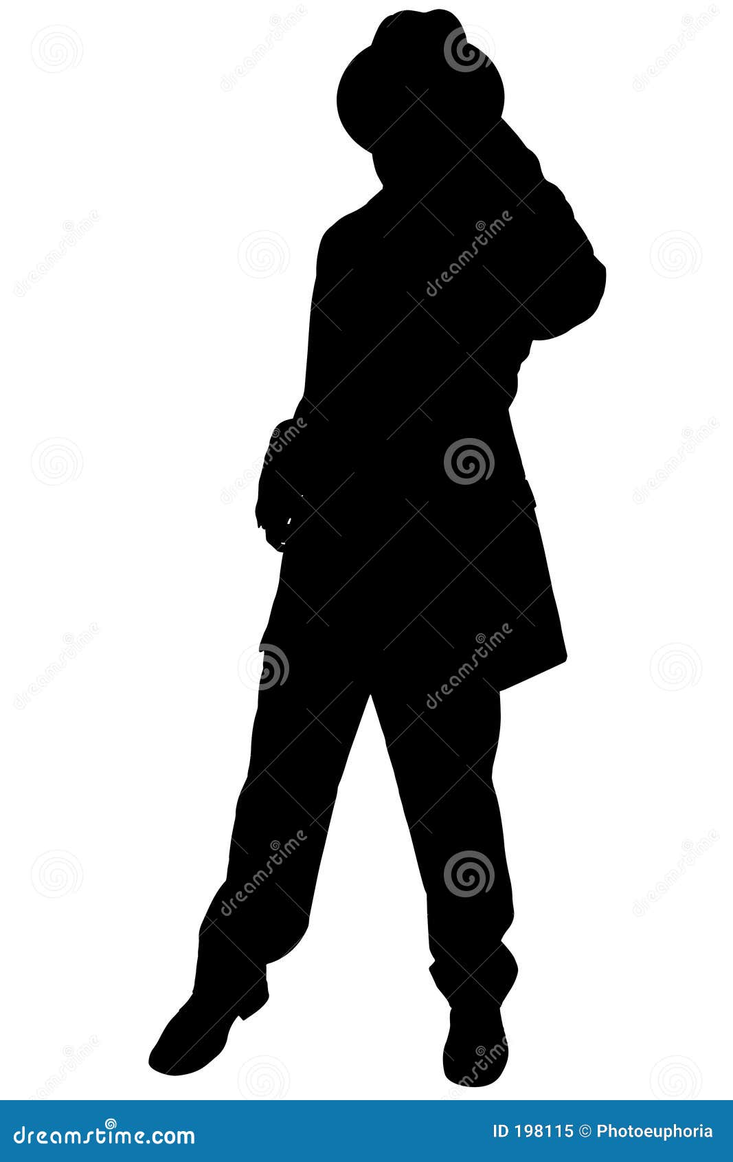 Silhouette with Clipping Path of Man in Business Suit and Hat Stock ...
