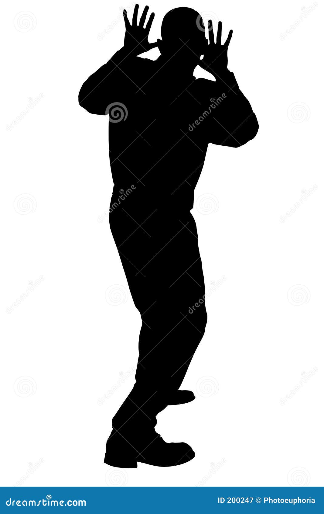 Cowering In Fear Silhouette