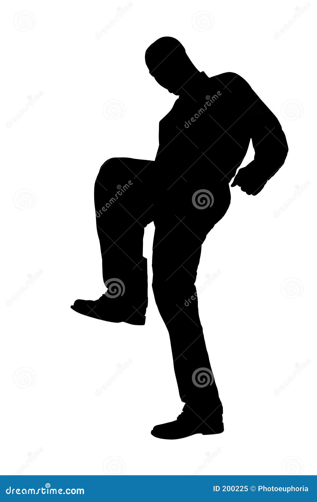 Silhouette with Clipping Path of Man Stomping Stock Image - Image of ...