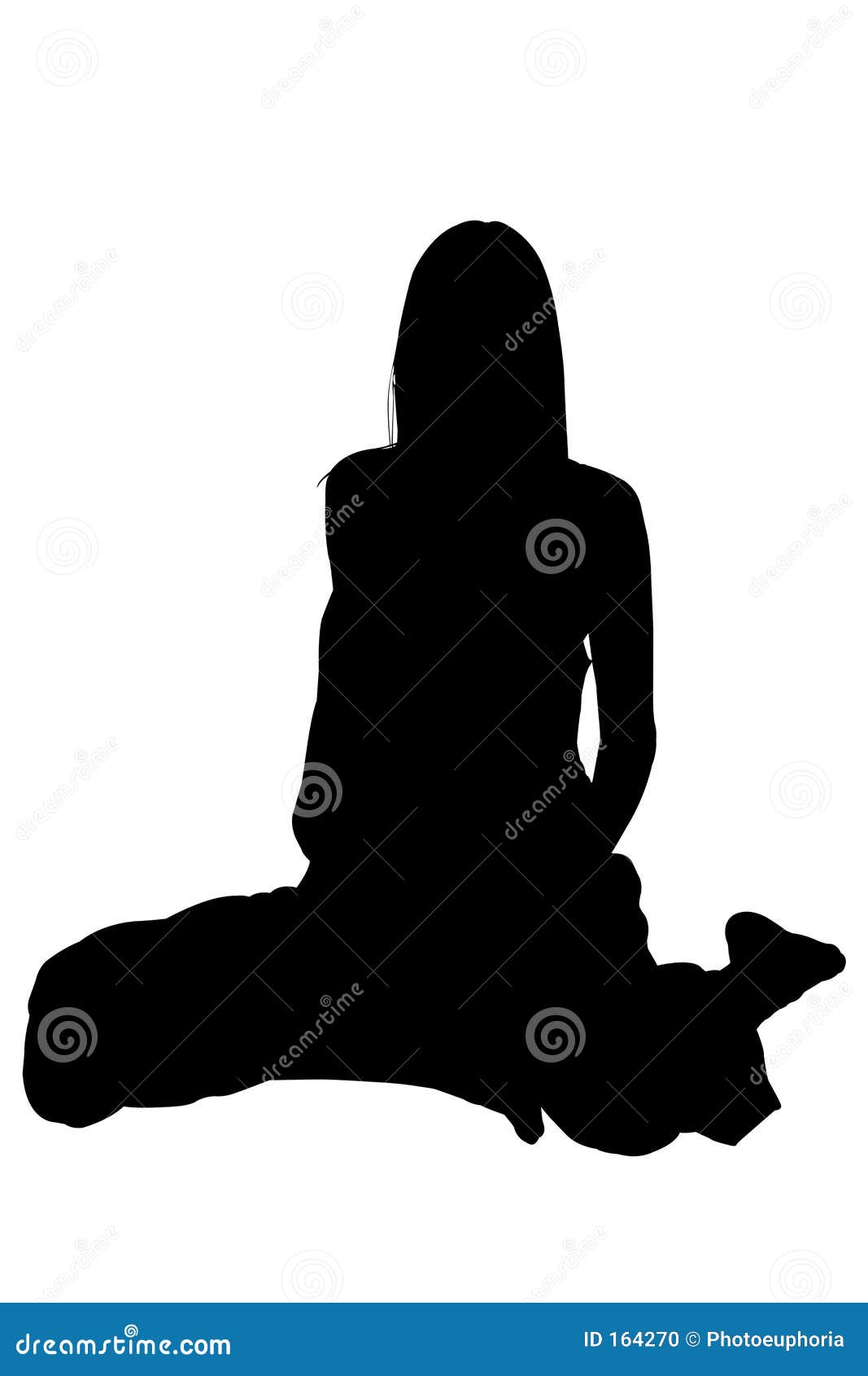 Silhouette with Clipping Path of Woman Sitting Stock Illustration ...