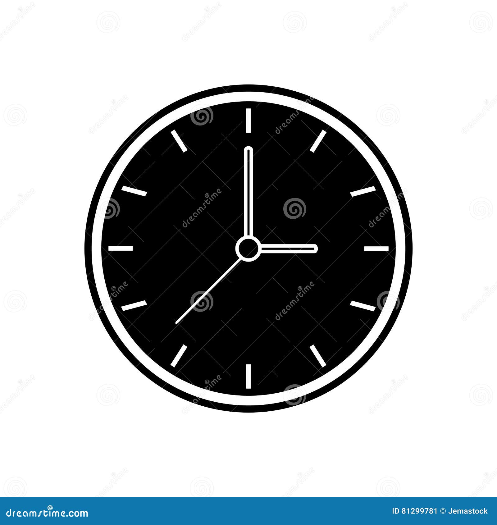 Silhouette Clock Time Watch Work Icon Stock Vector - Illustration of ...
