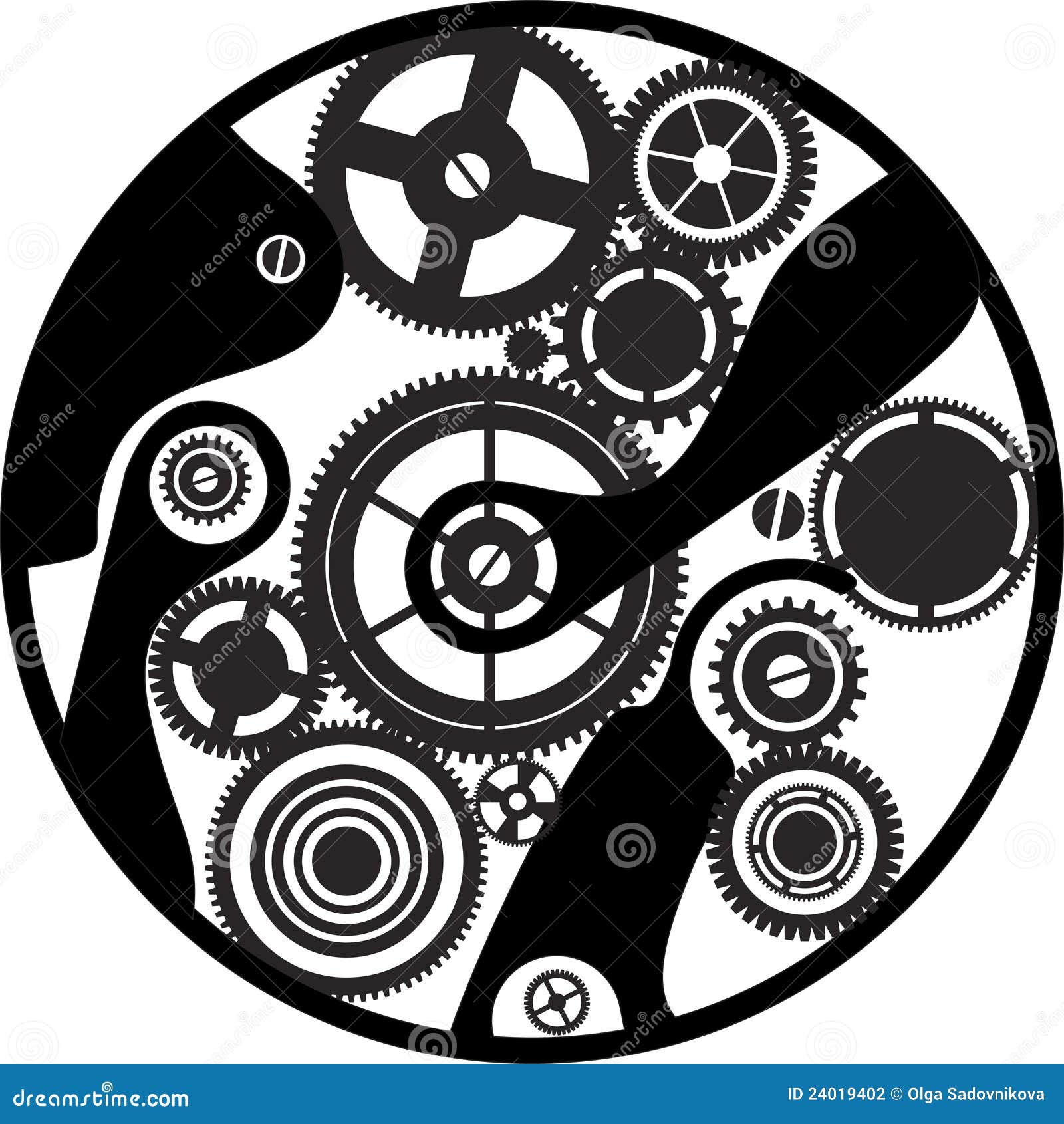 Silhouette clockwork stock vector. Illustration of clockwork - 24019402