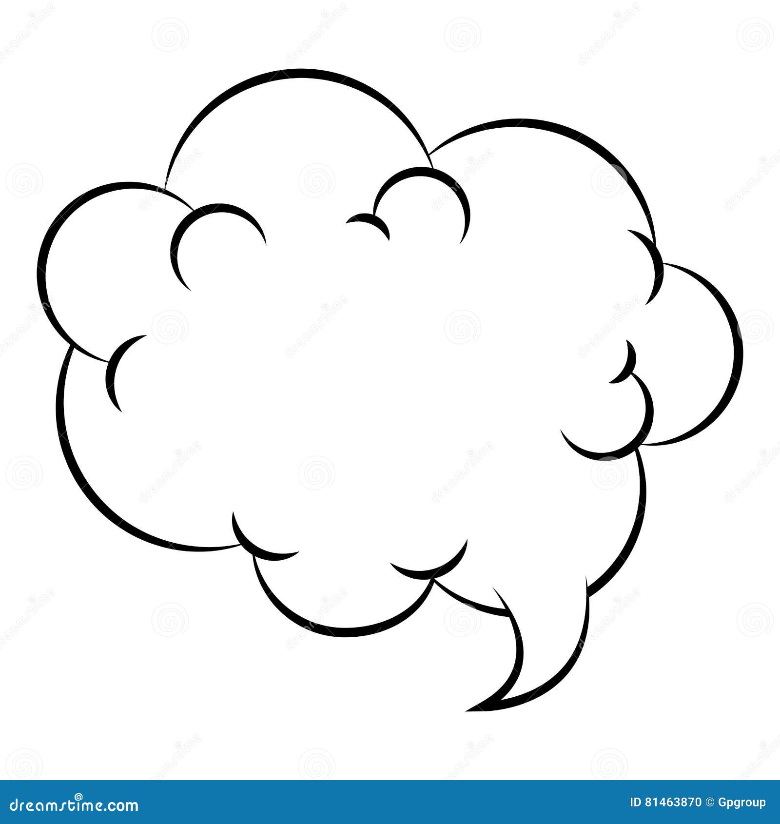 Silhouette Cloud Callout with Cumulus Stock Illustration - Illustration ...