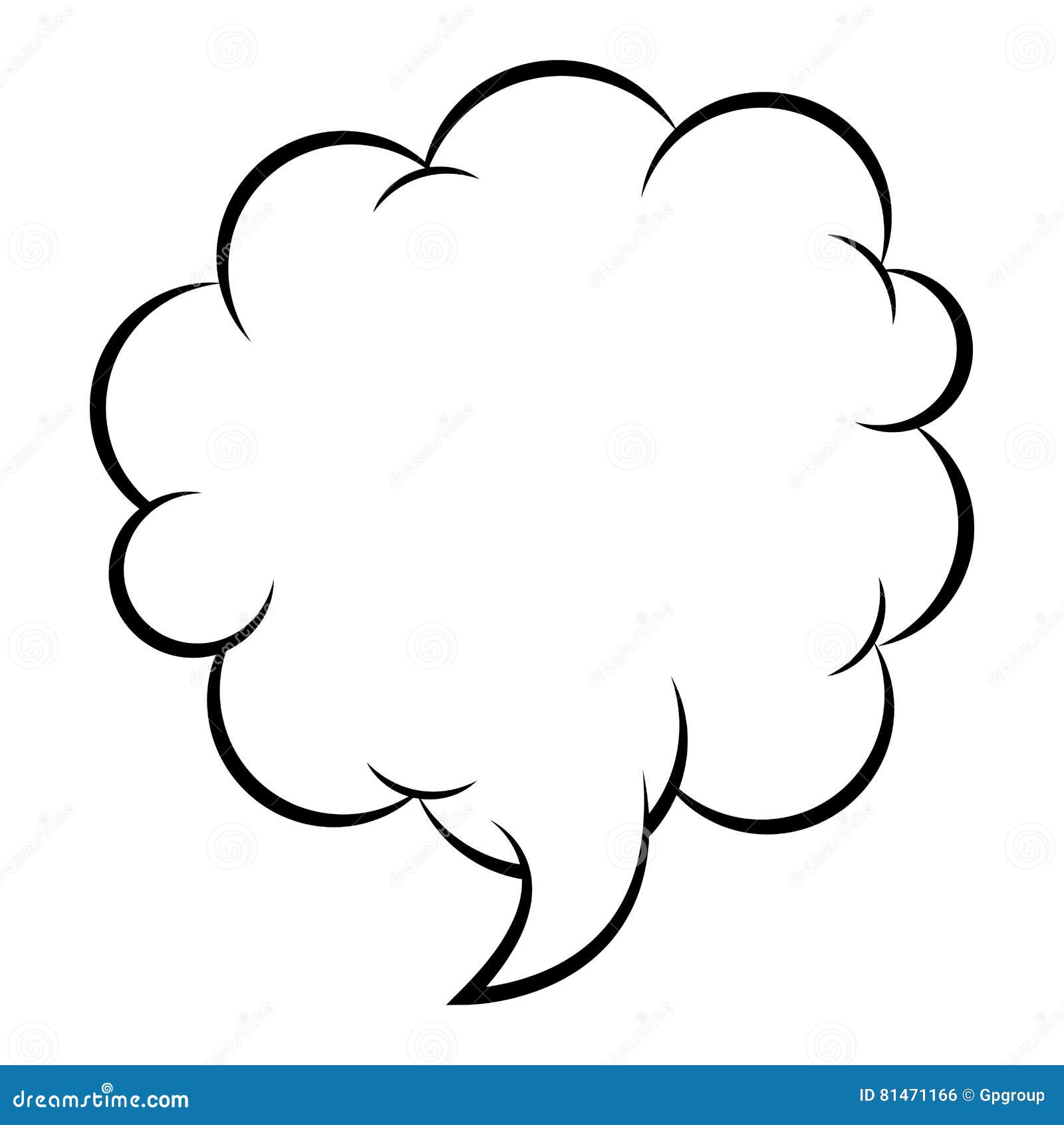 Silhouette Cloud Callout with Cumulus Stock Illustration - Illustration ...