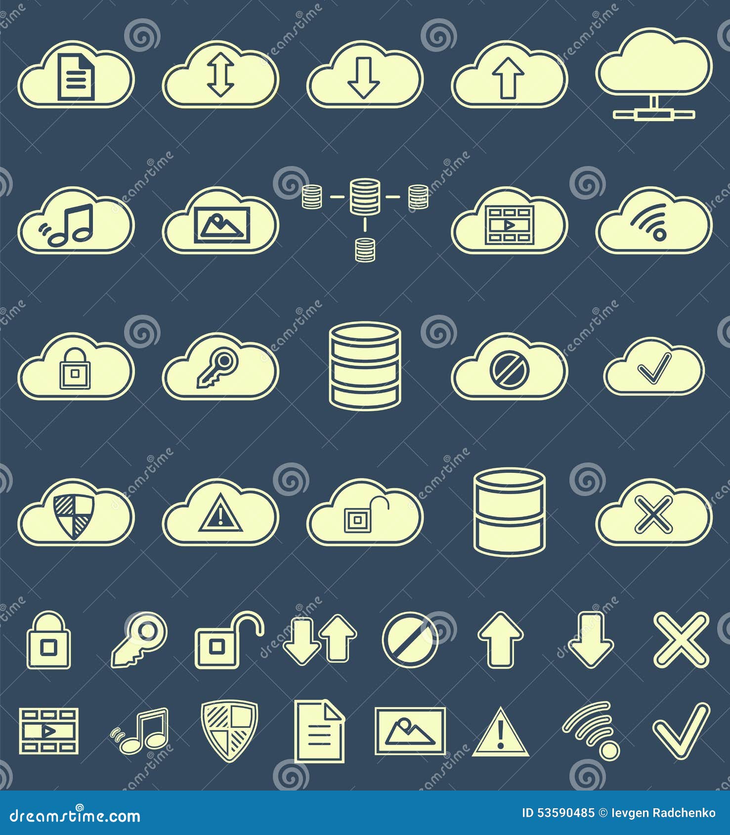 Silhouette Cloud Storage, Data Analysis, Network Stock Vector ...