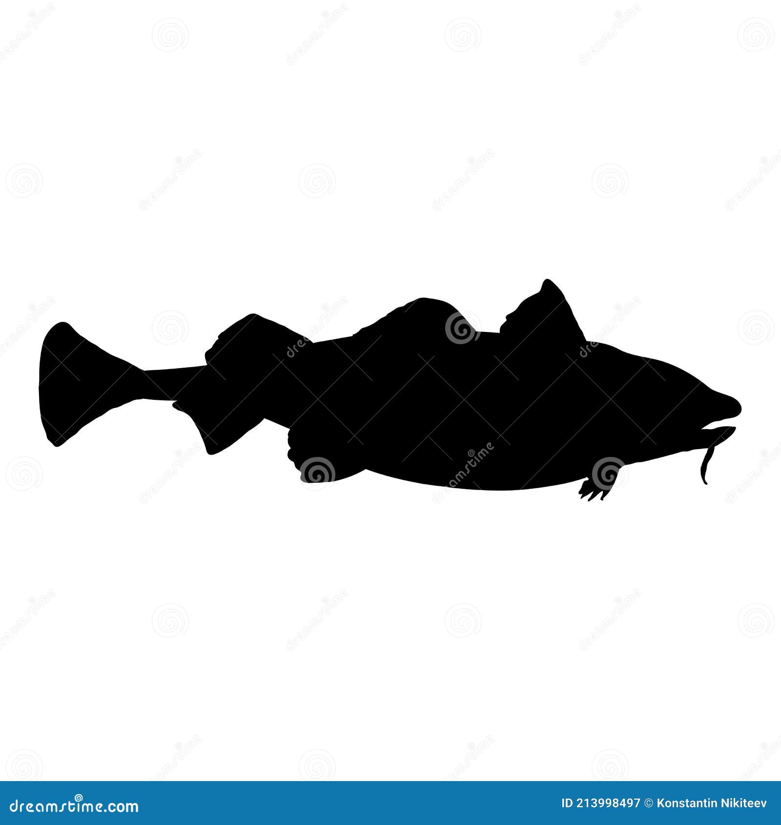 Silhouette Cod Fish Vector Illustration Stock Vector - Illustration of ...