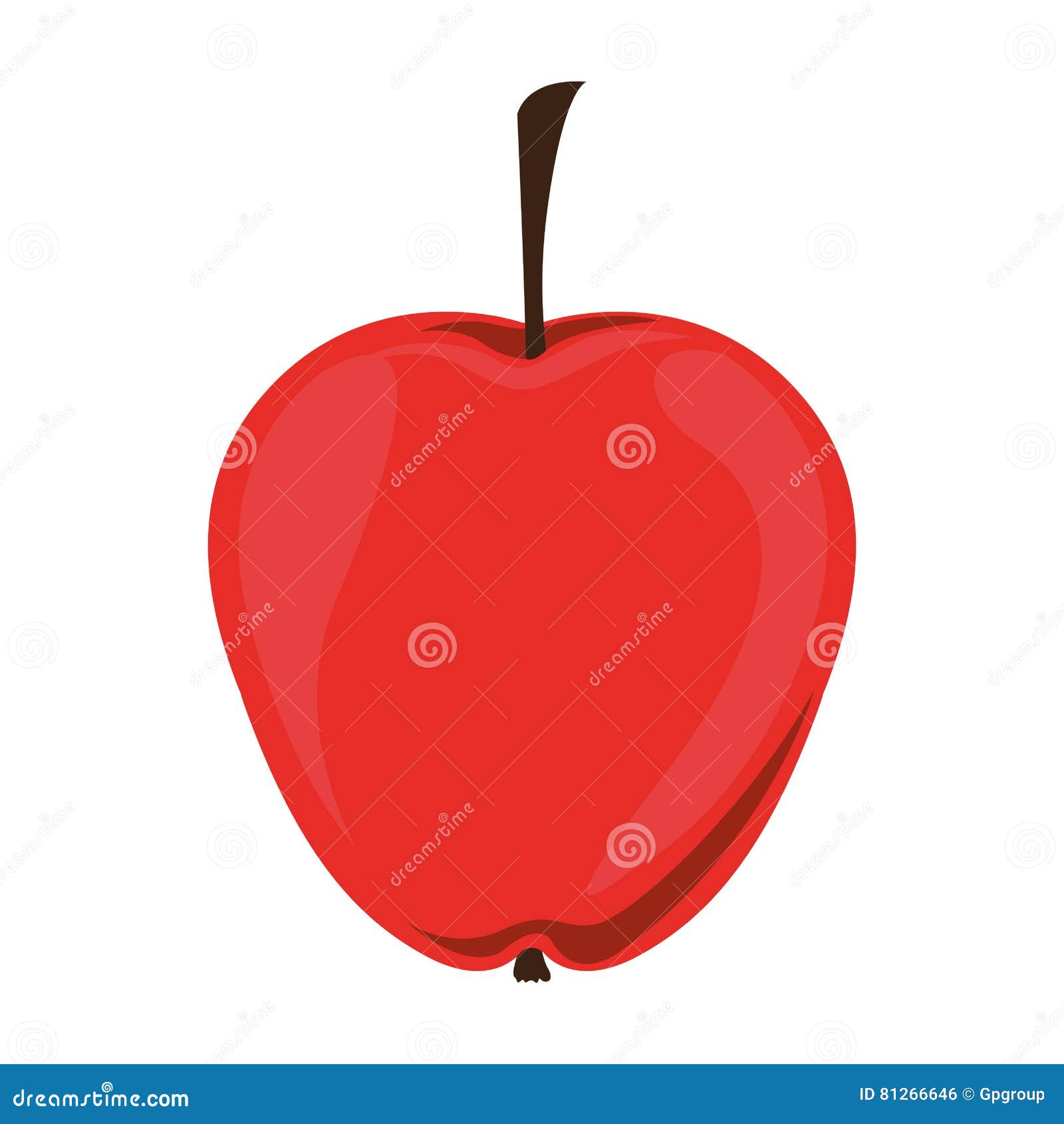 Silhouette Color of Apple with Stem Stock Vector - Illustration of ...