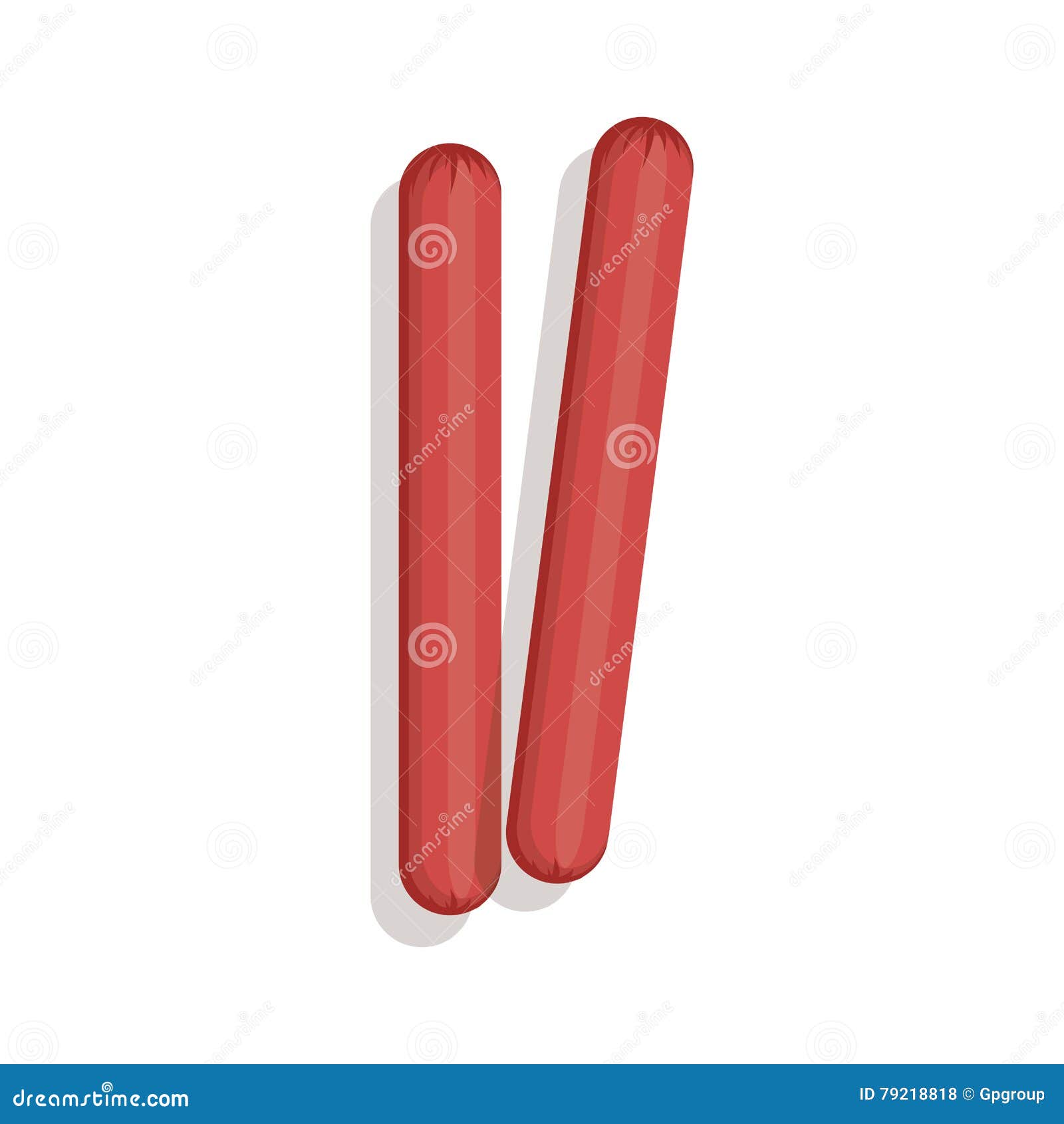 Silhouette Color with Raw Sausace Stock Vector - Illustration of dinner ...