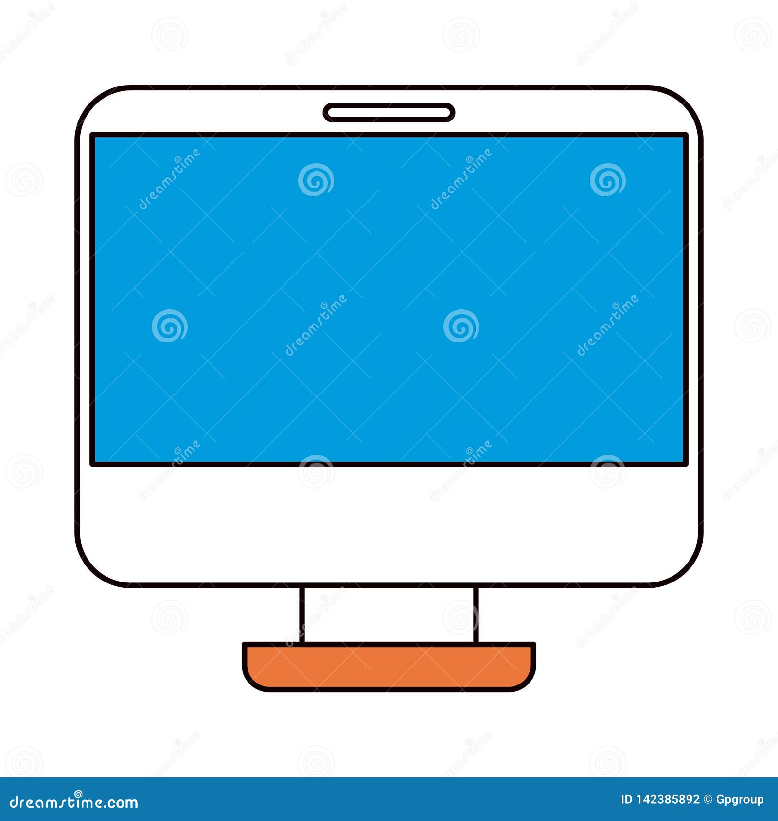 Silhouette Color Sections of Modern Flat Computer Screen Stock Vector ...