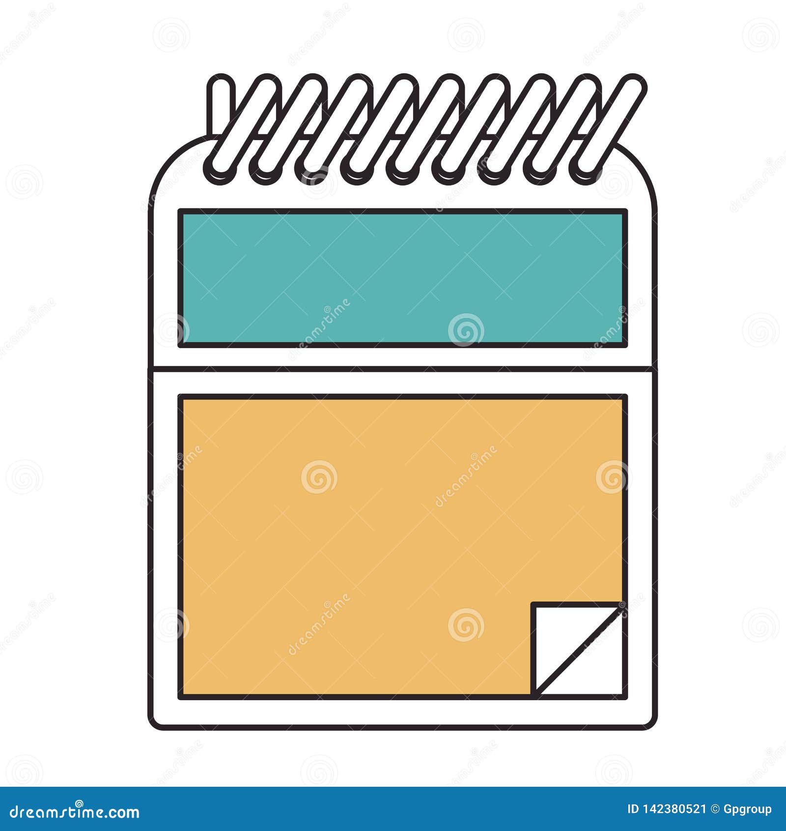 Silhouette Color Sections of Notepad with Spiral Stock Vector ...