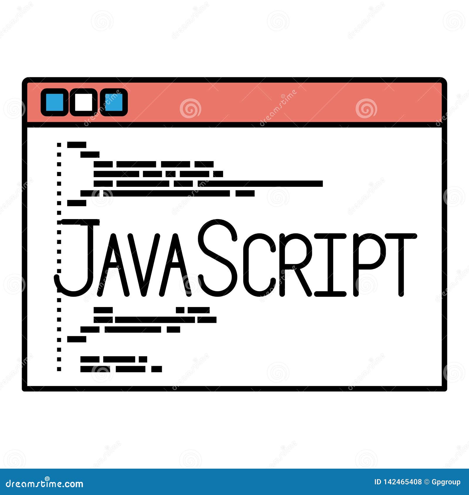 Silhouette Color Sections Of Programming Window With Code Javascript Stock Vector Illustration