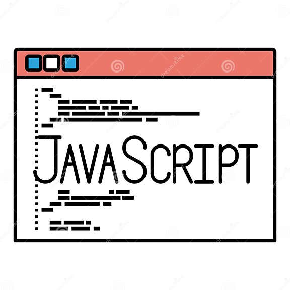 Silhouette Color Sections Of Programming Window With Code Javascript Stock Vector Illustration