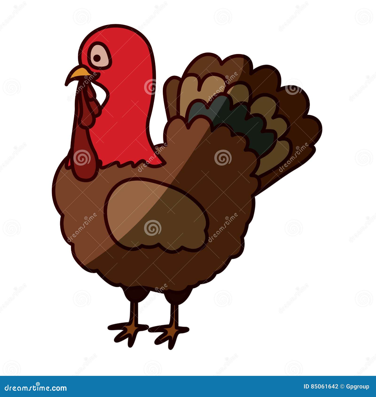 Silhouette Color with Turkey with Half Shadow Stock Vector ...