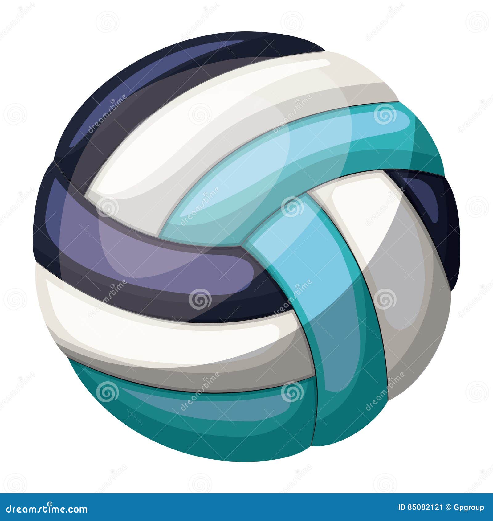 Silhouette Color with Volleyball Ball with Middle Shadow Stock Vector ...
