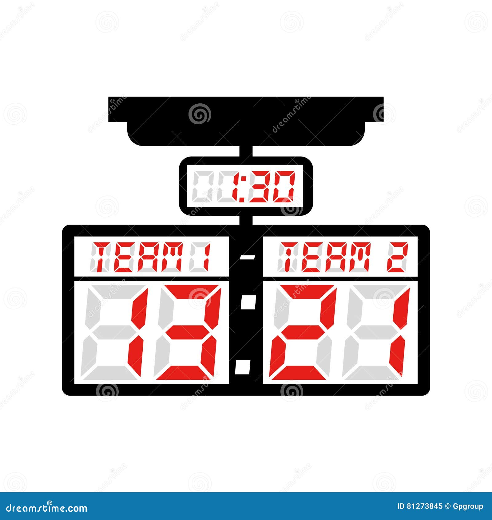 Silhouette Colorful with Basketball Timer Stock Illustration ...