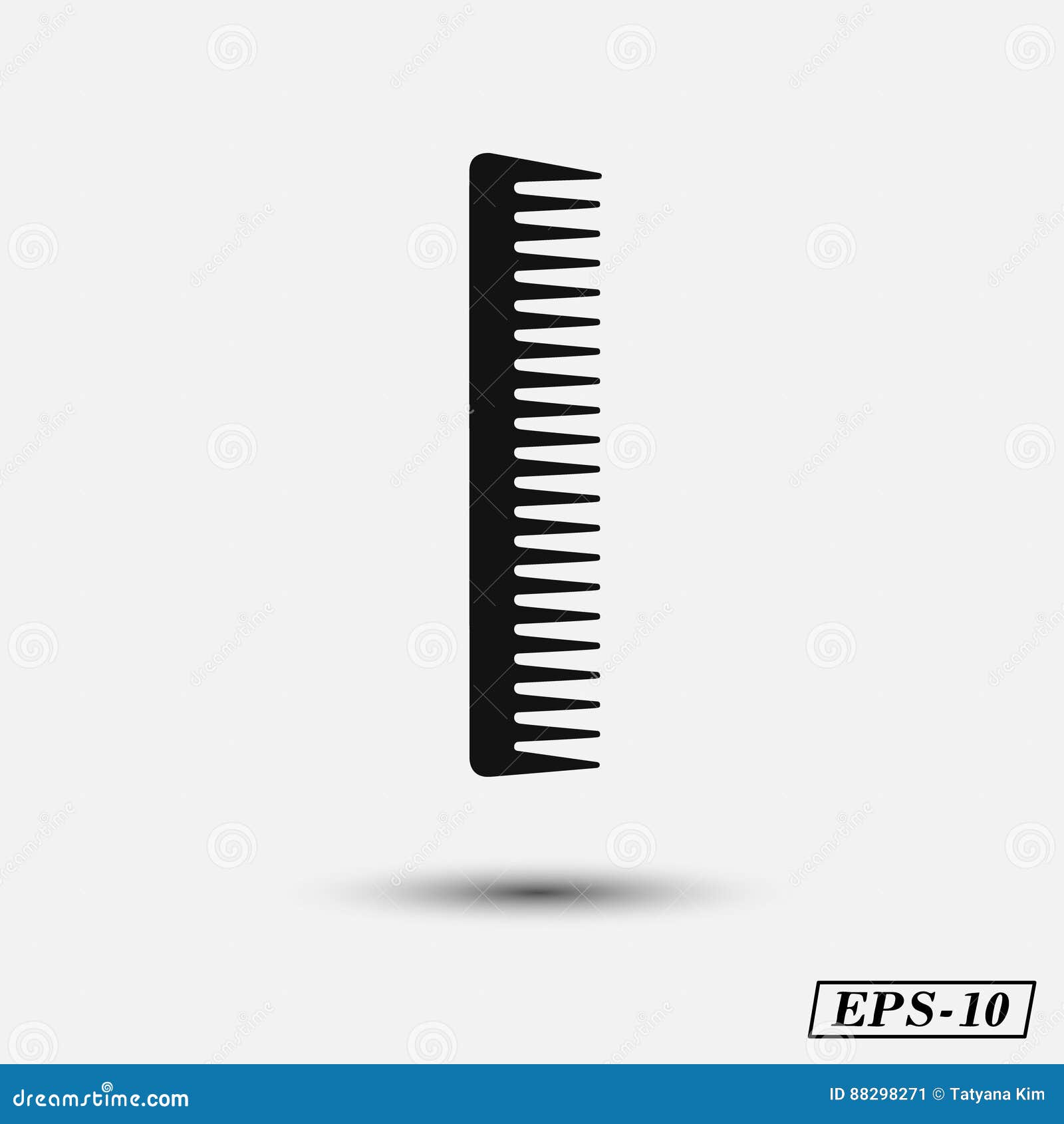 Silhouette Comb , Barber Comb, Black Plastic Comb Vector Stock Vector ...