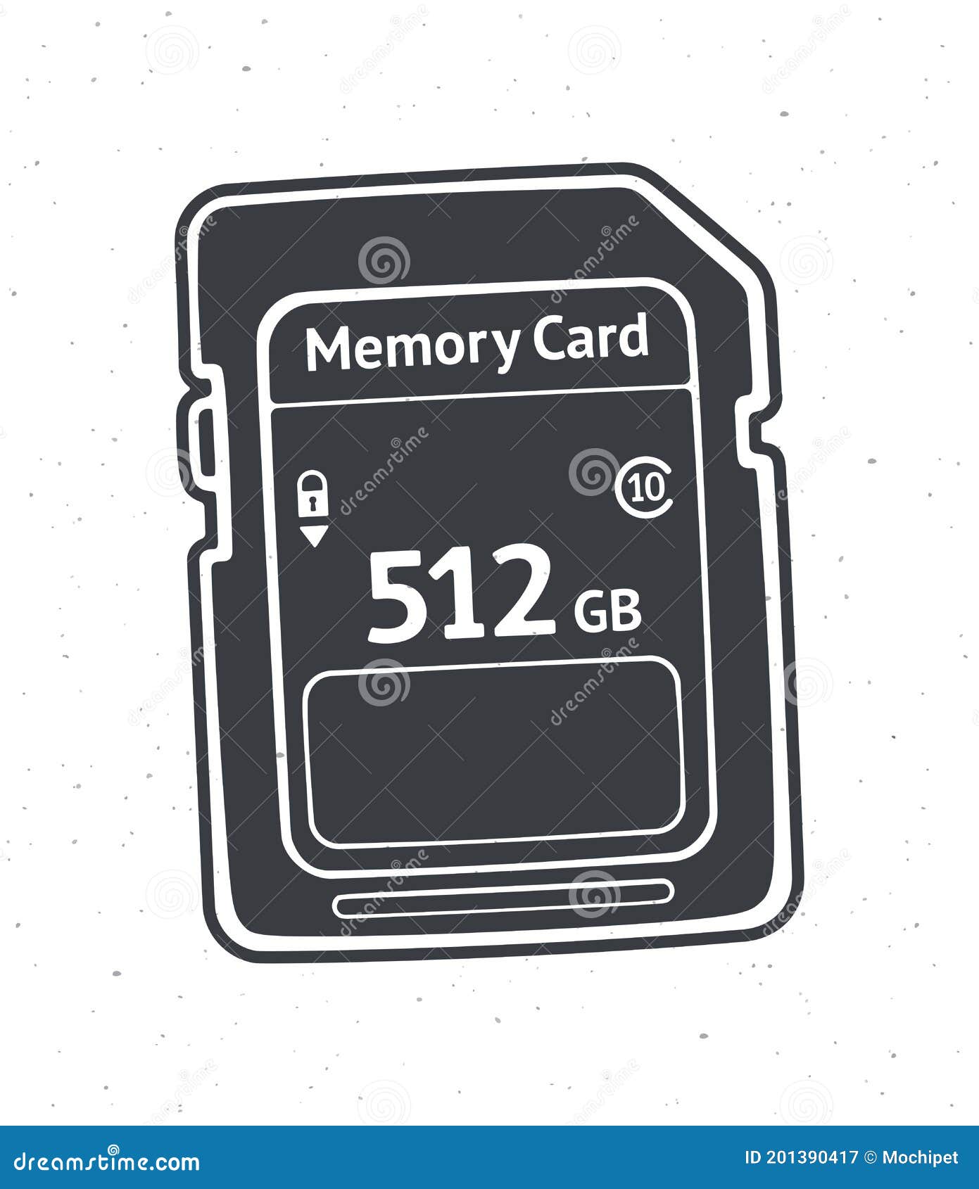 Silhouette of Compact Memory Card. Vector Illustration. Flash Drive ...