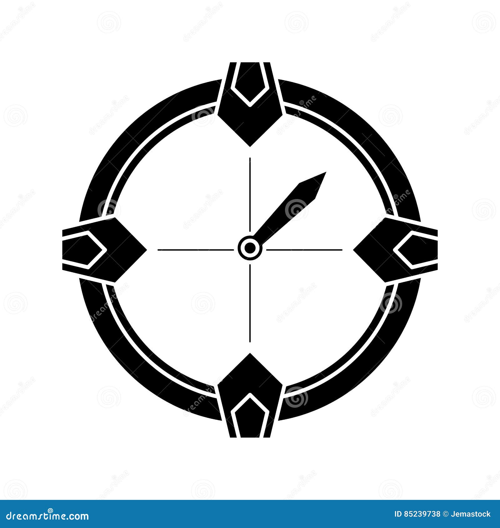 Silhouette Compass Location Gps Tool Travel Stock Vector - Illustration ...