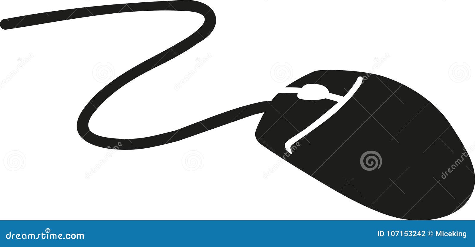 Silhouette of a Computer Mouse Stock Illustration - Illustration of ...