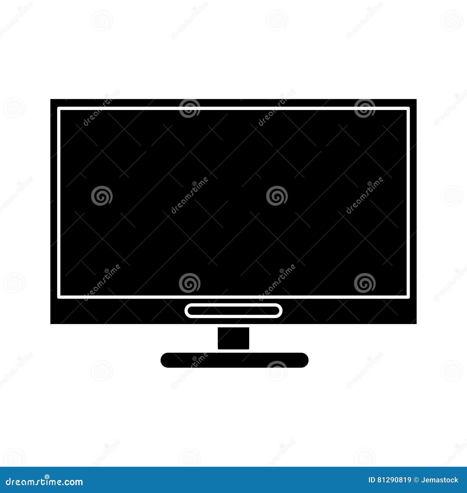 Silhouette Computer Technology Work Device Stock Vector - Illustration ...