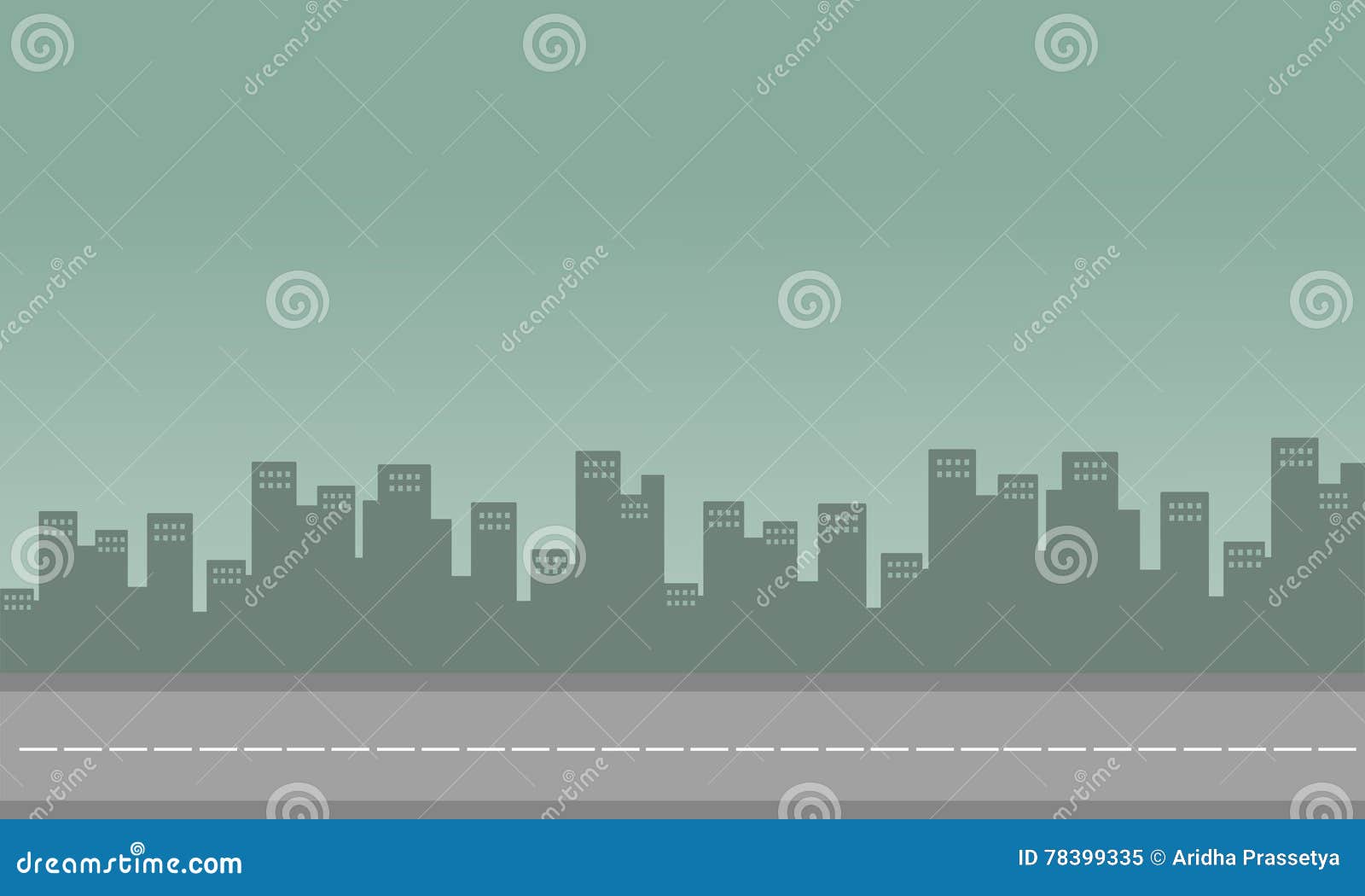 Silhouette of Congested City with Building Stock Vector - Illustration ...