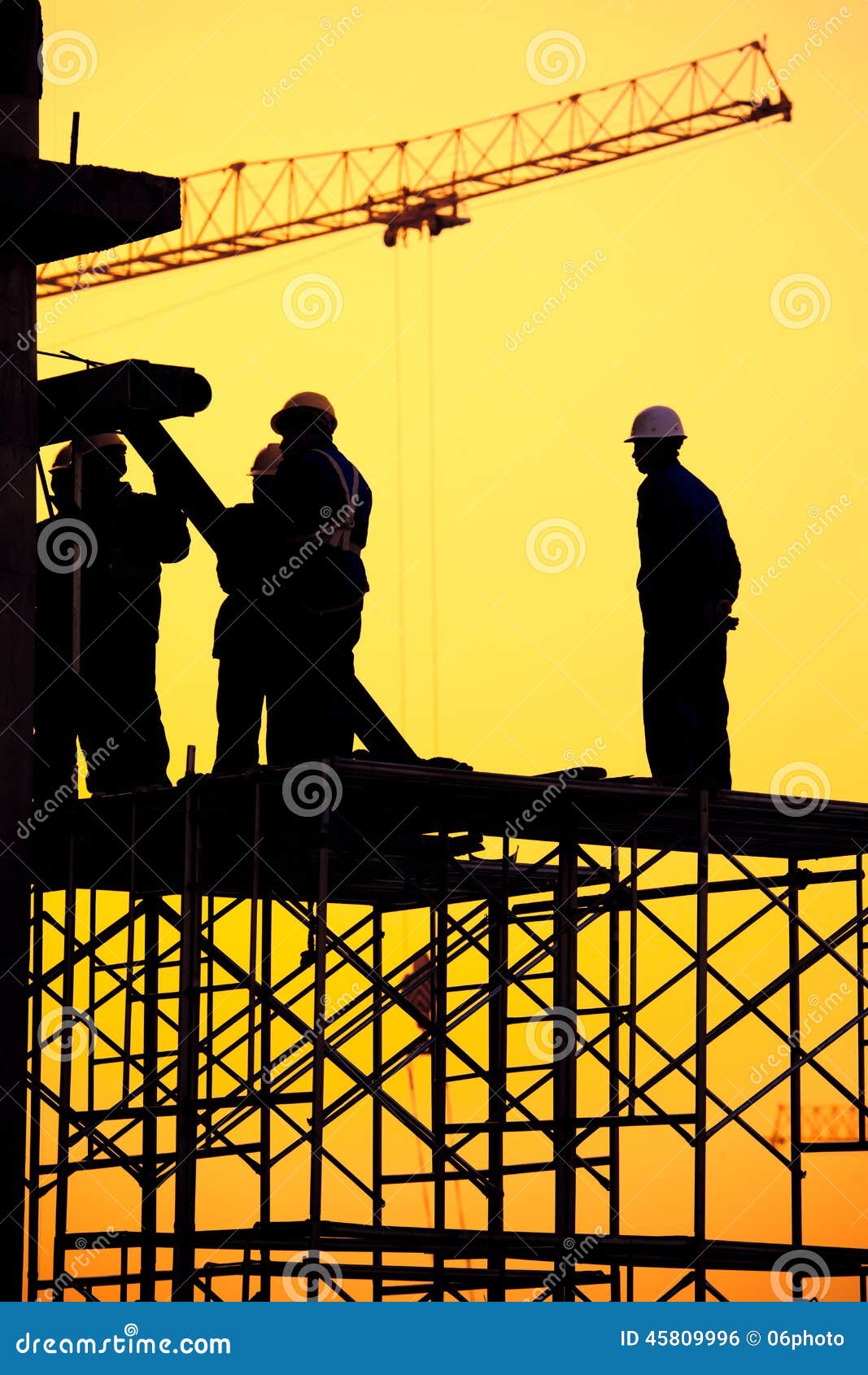 Silhouette of Construction Worker Editorial Photo - Image of ...