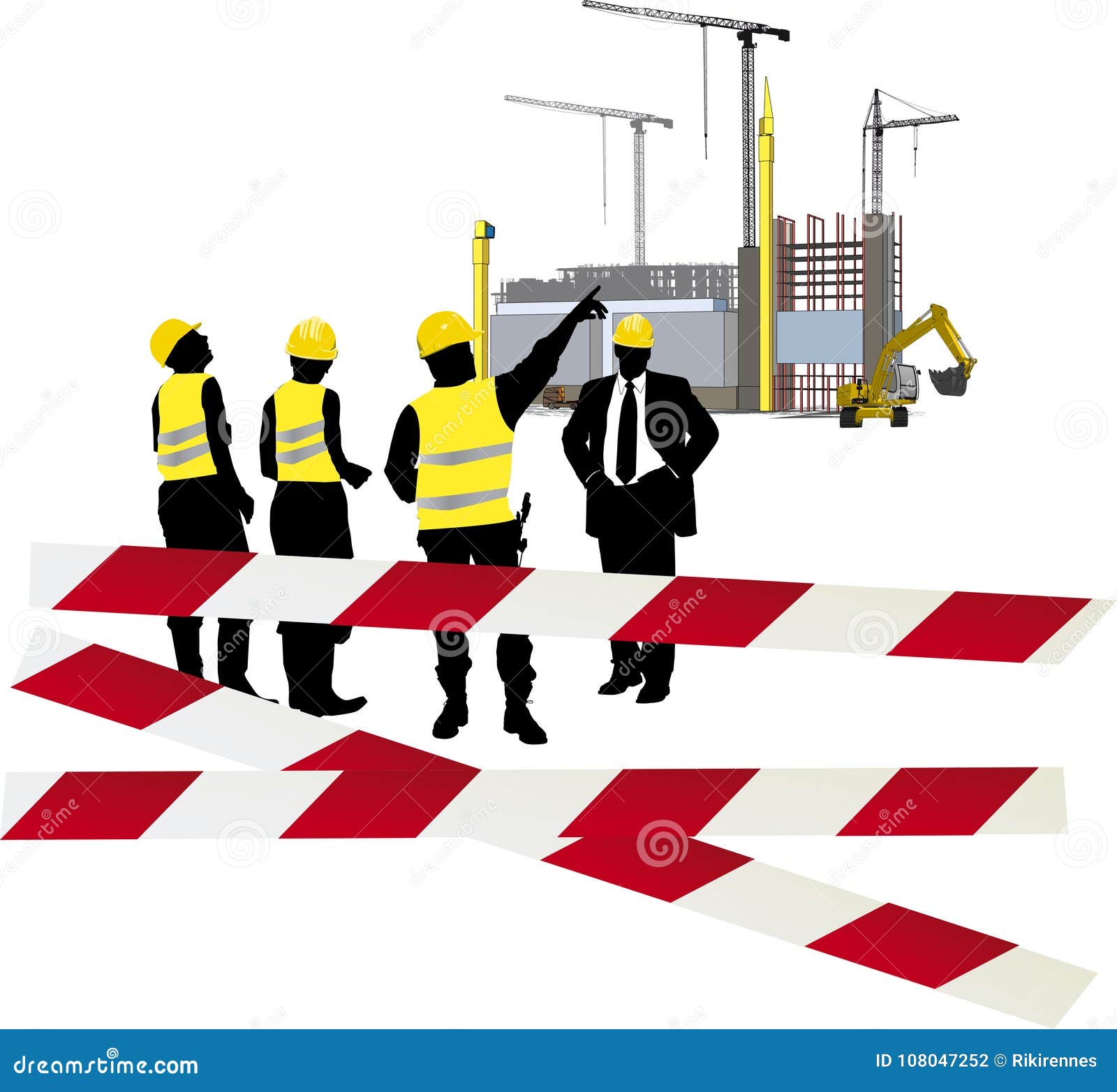 Construction Workers on the Job Stock Illustration - Illustration of ...