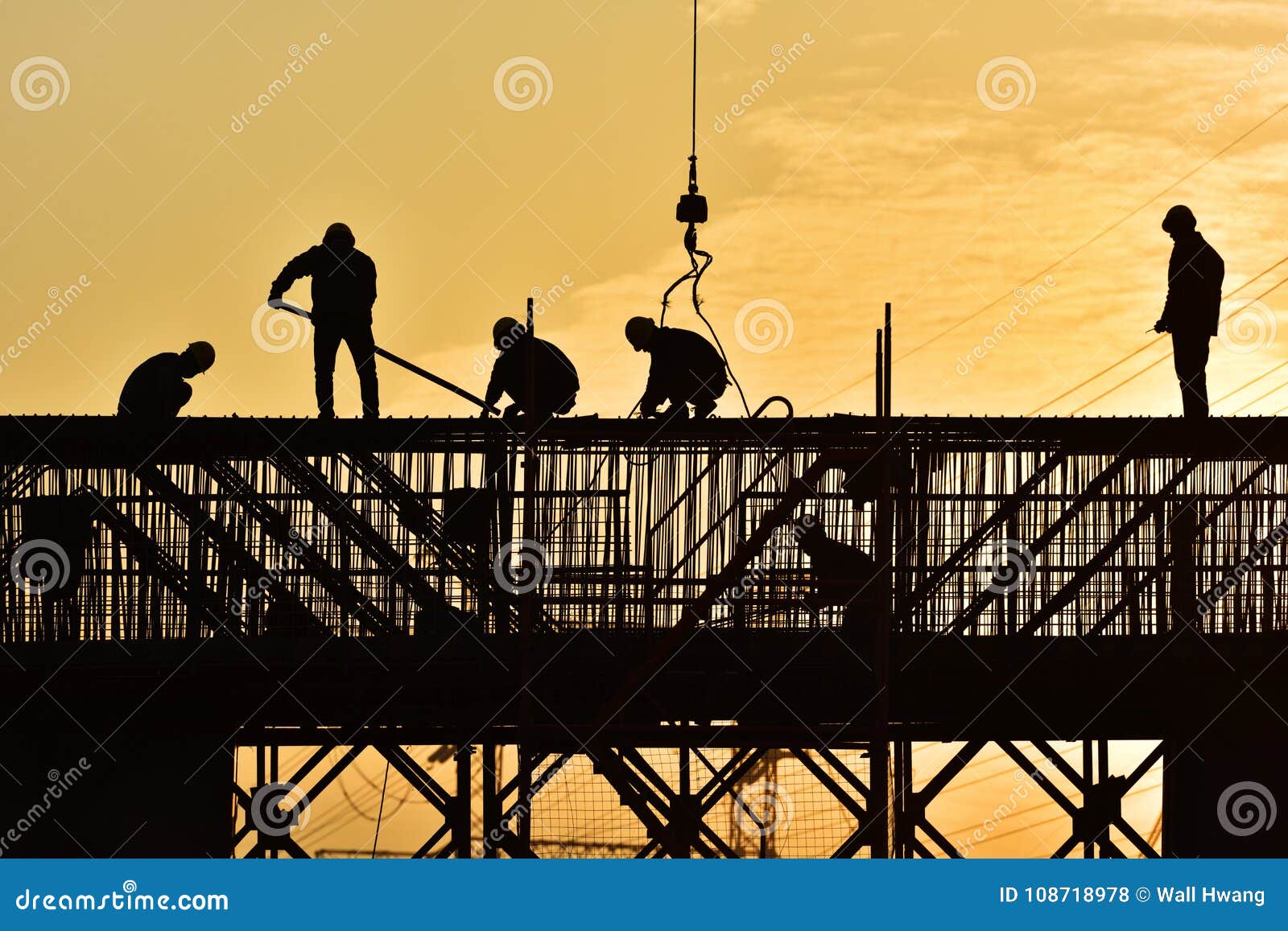 Silhouette of Construction Workers Stock Photo - Image of teem, life ...