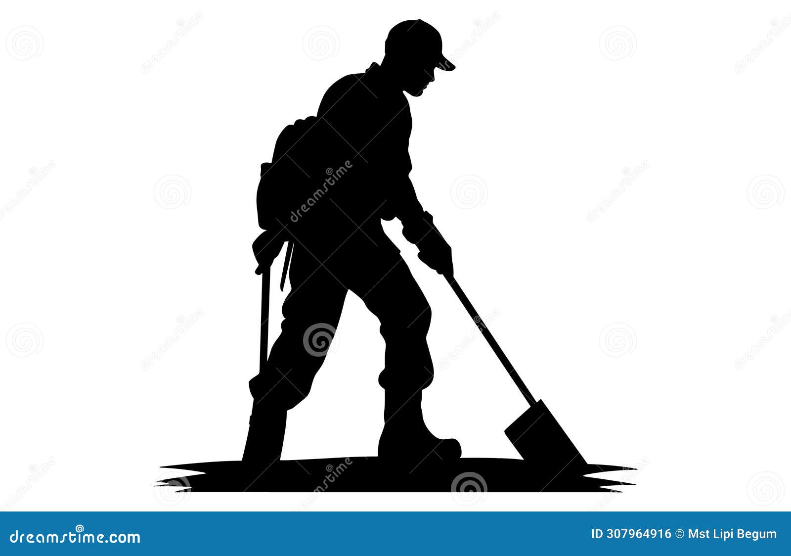 Silhouette Contractor Site Worker Vector Illustration, Set Contractor ...