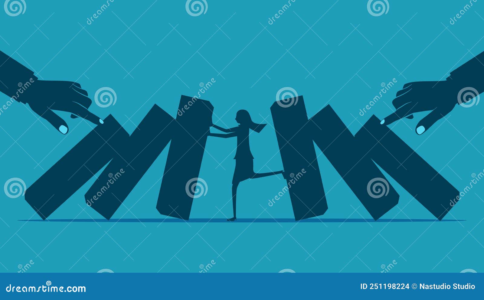 The Silhouette Controls The Risk. Push The Falling Square Blocks ...