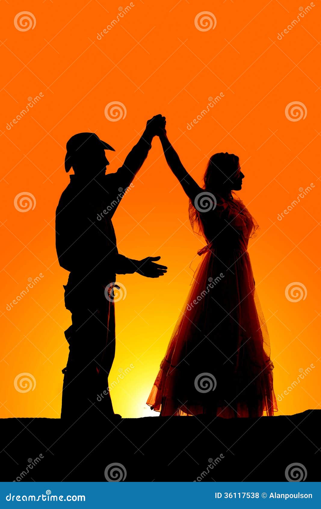 Silhouette Couple Dance Spin Stock Photo - Image of close, couples ...