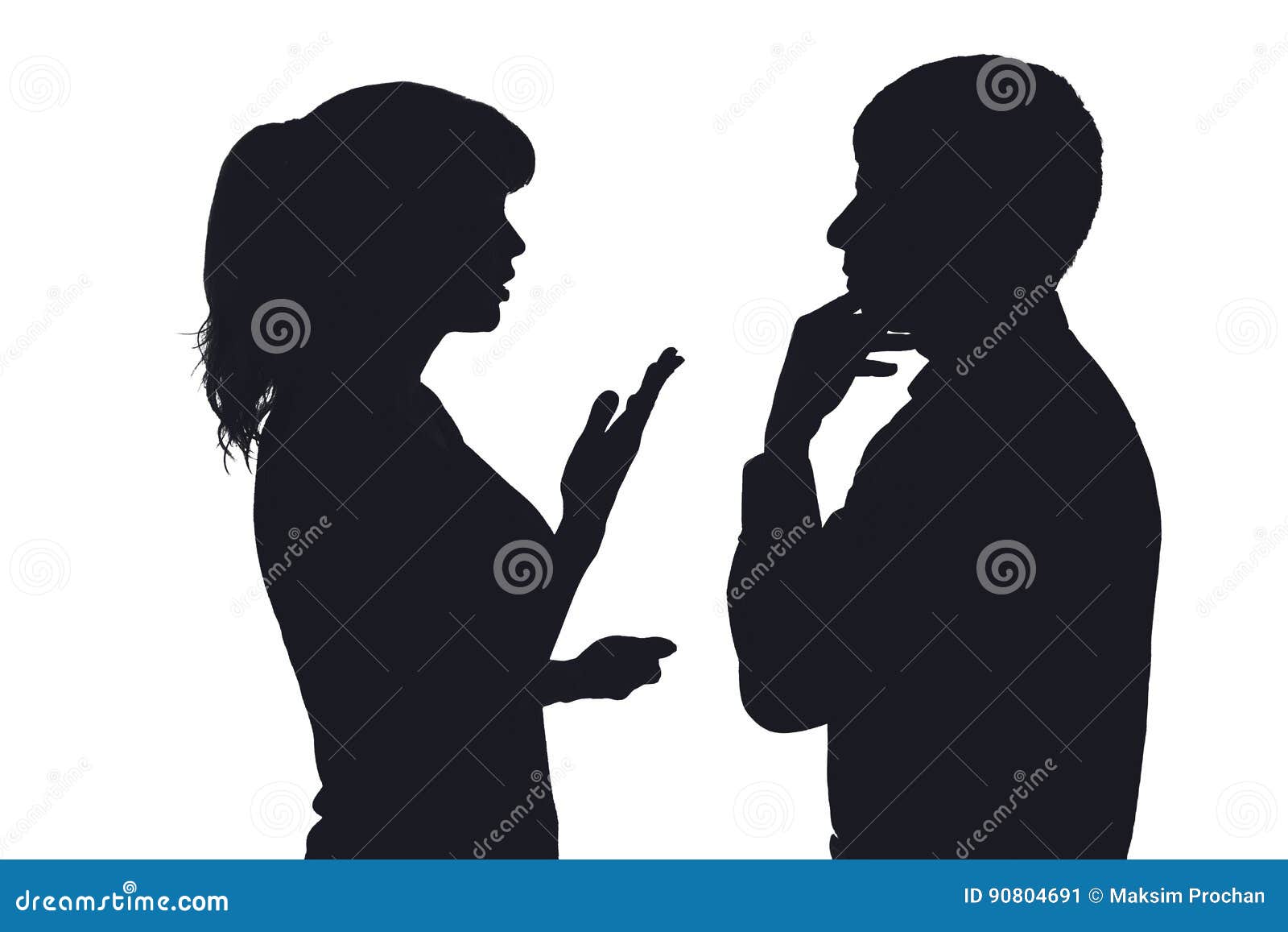 Silhouette of a Couple Discussing Family Problems Stock Image - Image ...