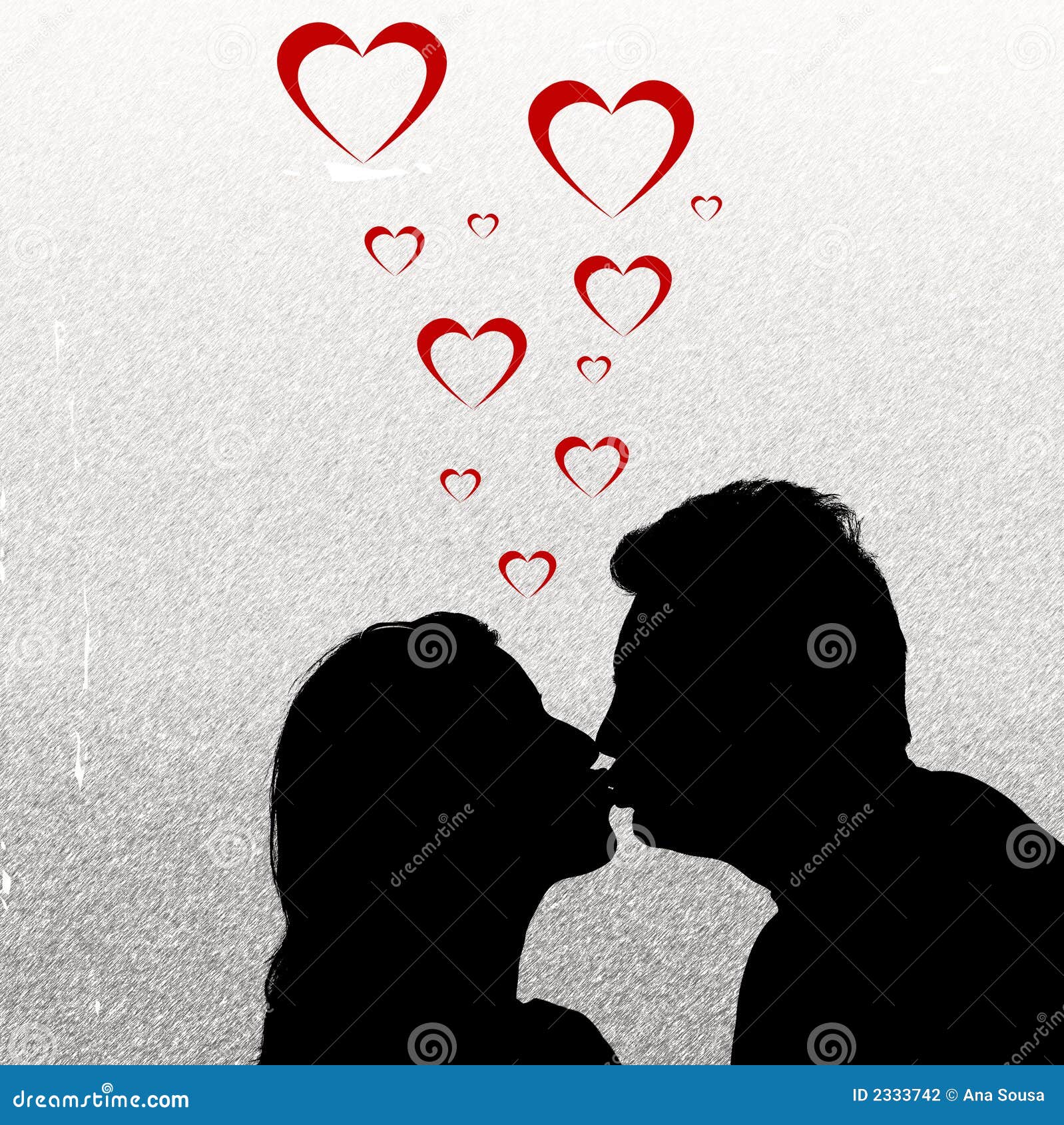 Kissing Romantic Couples Silhouettes