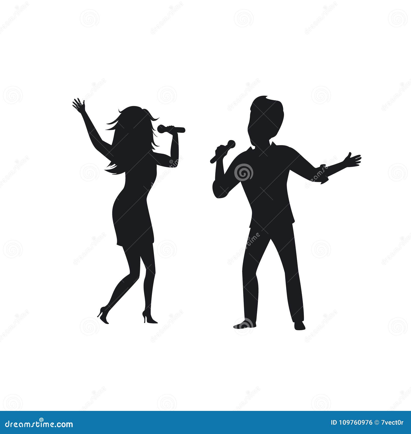 Silhouette of a Couple Man and Woman Singing Stock Vector ... Silhouette of a Couple Man and Woman Singing Stock Vector ...