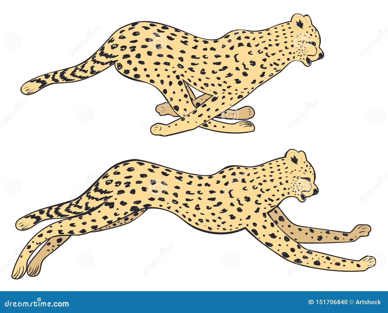 Silhouette Courante De Gu?pard Illustration de Vecteur - Illustration du symbole, féroce: 151706840