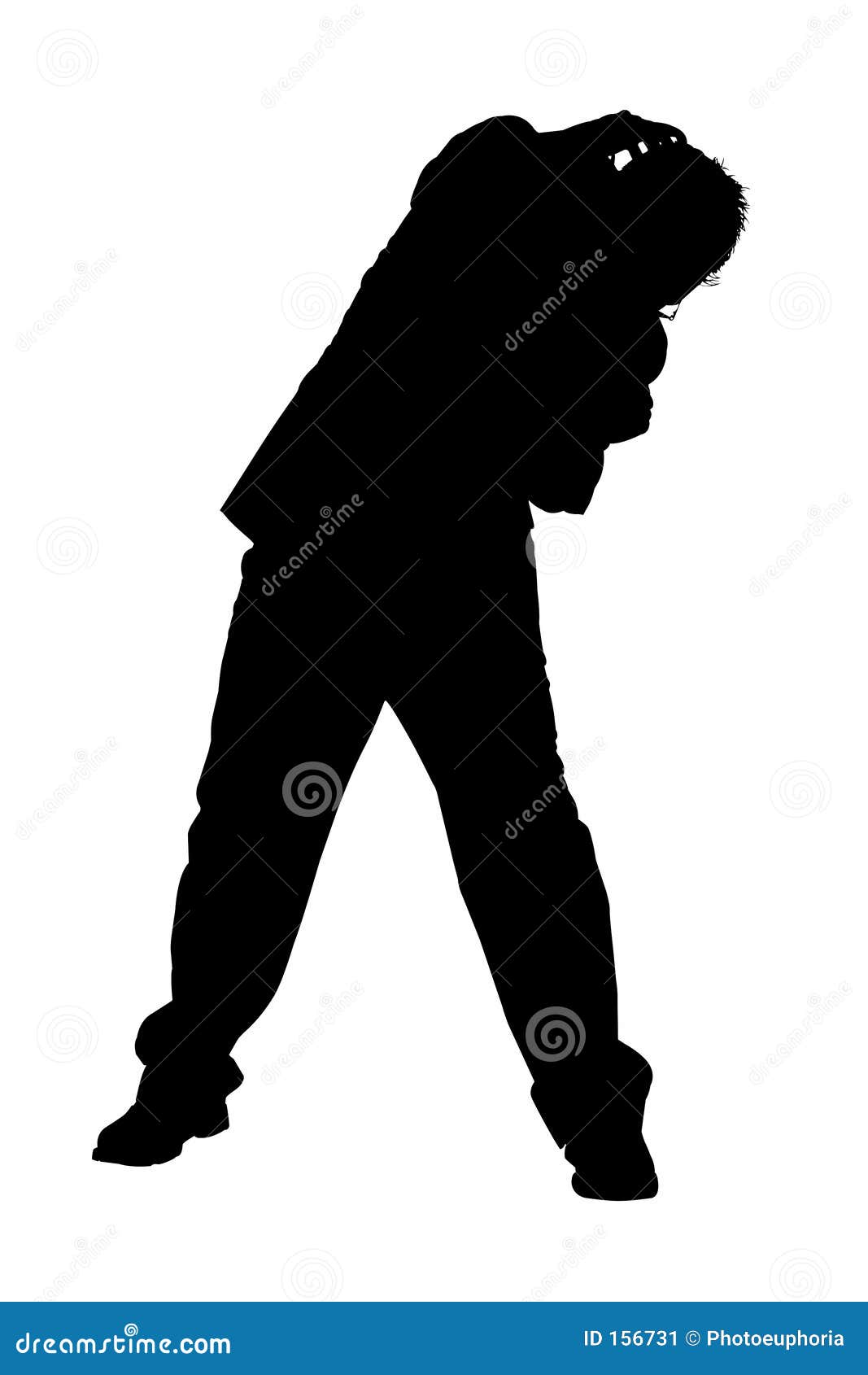 Silhouette of Cowering Business Man Stock Illustration - Illustration ...