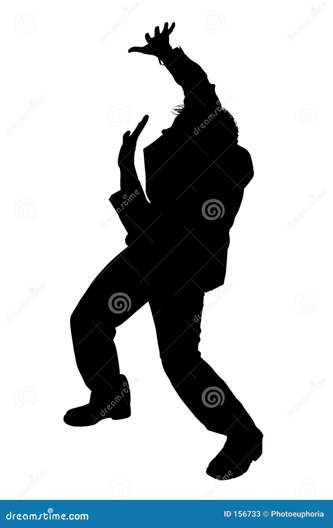 Silhouette Cowering Business Man with Clipping Path Stock Illustration ...