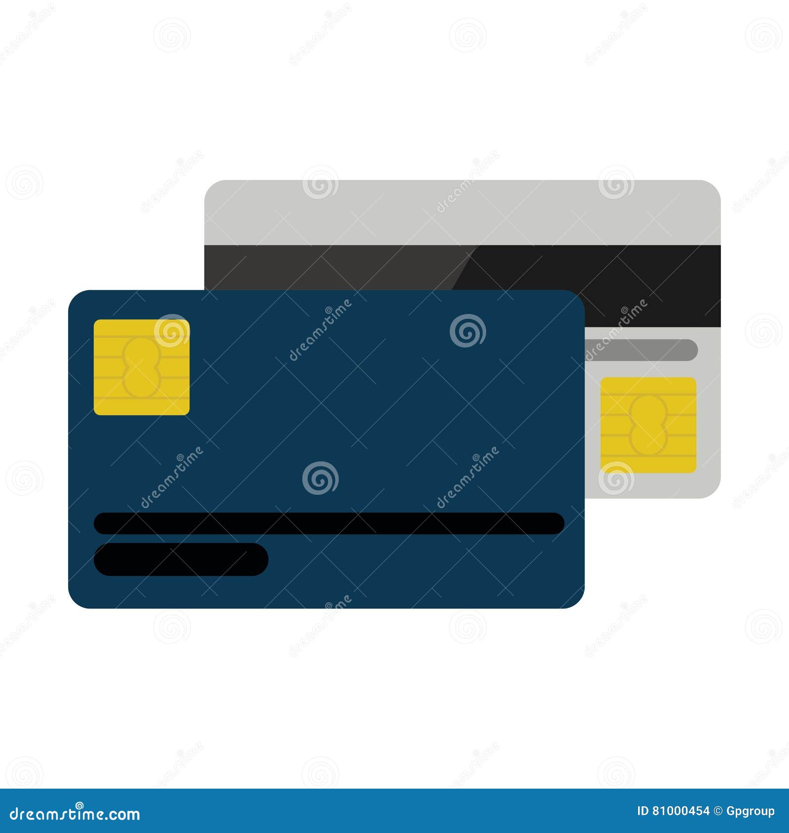 Silhouette Credit Card by Both Sides Stock Vector - Illustration of ...