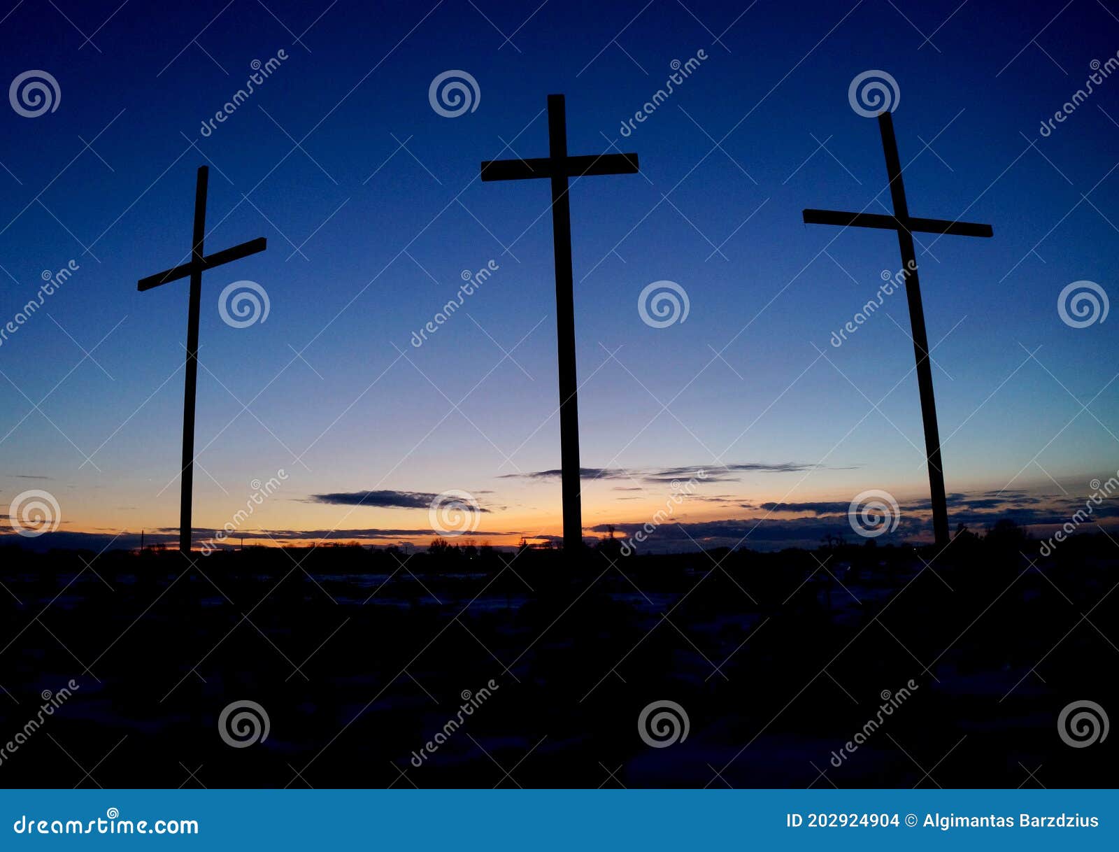 Silhouette the Cross on Sunset Background Stock Photo - Image of black ...