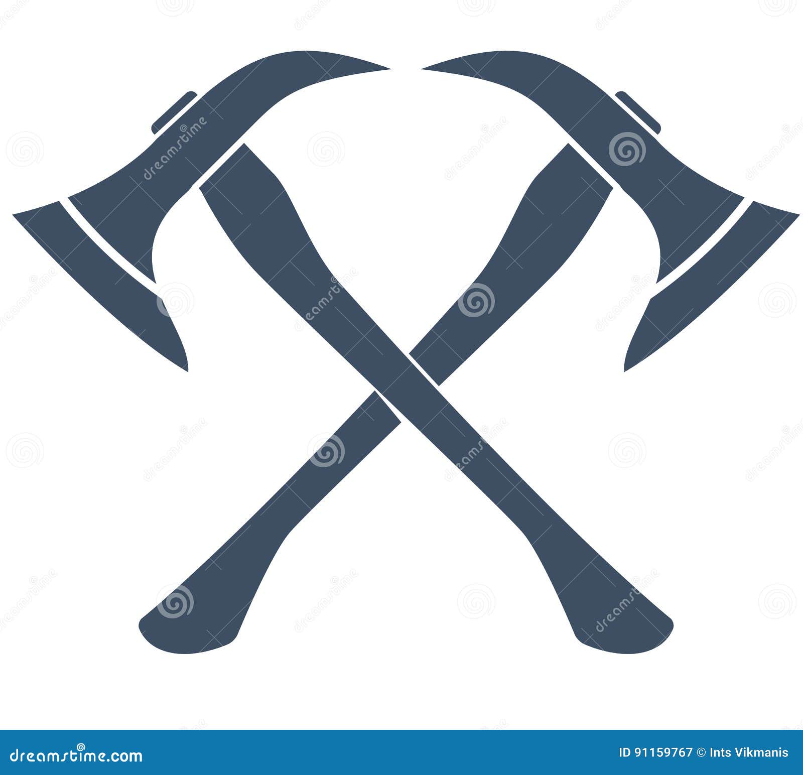 Silhouette Of Crossed Firefighters Axes Cartoon Vector | CartoonDealer ...