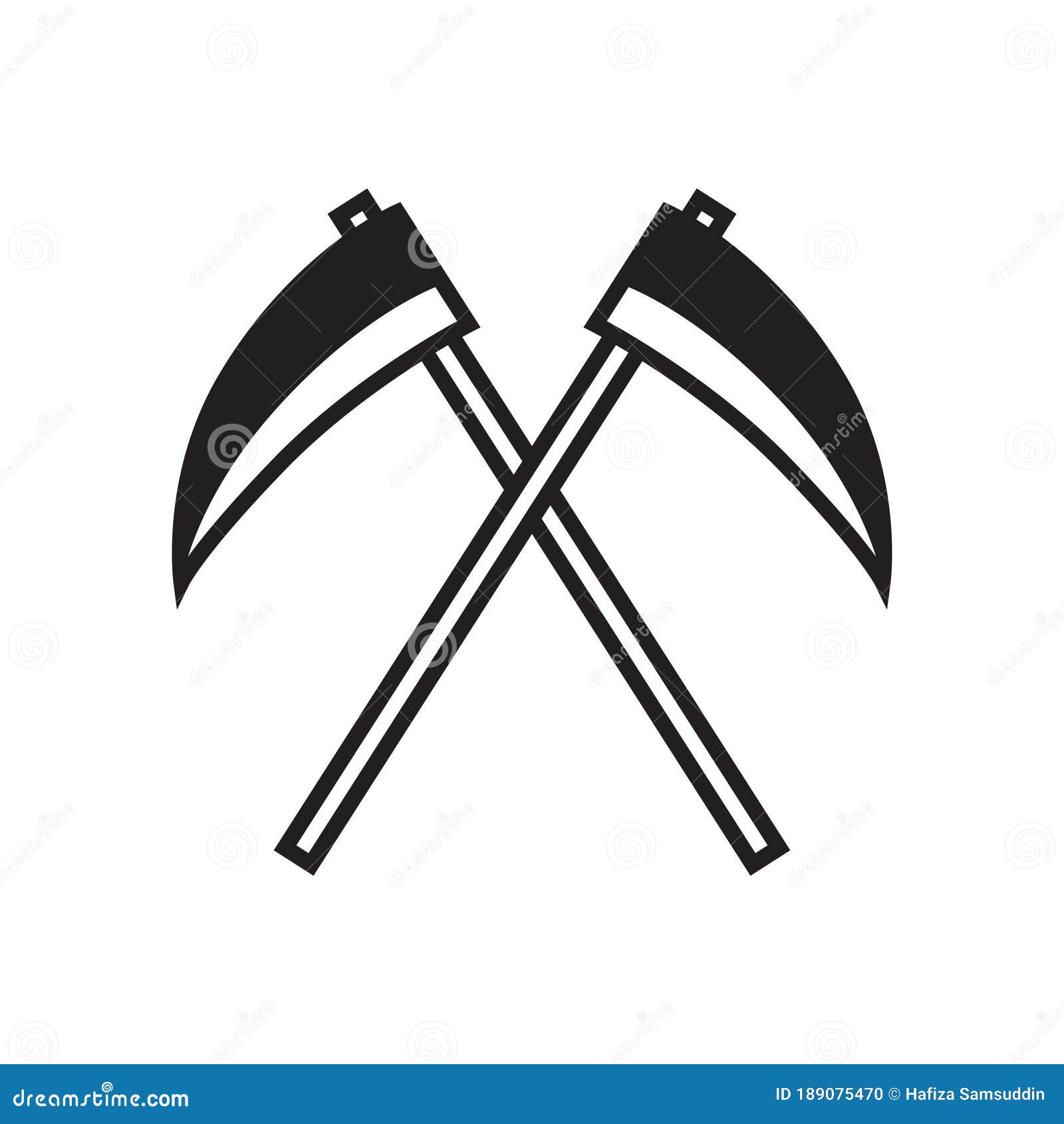 Two Scythes Crossed Cartoon Vector | CartoonDealer.com #107190959