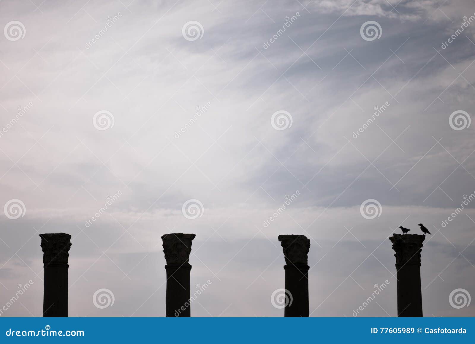 Silhouette Crow on a Column. Stock Image - Image of historic, four ...