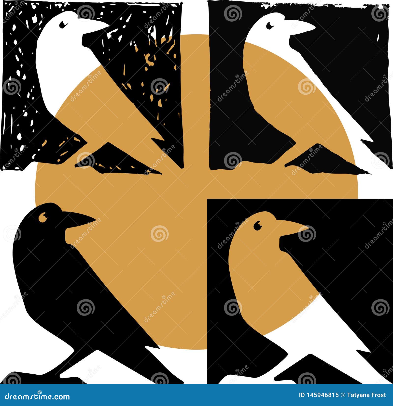 Silhouette of the Crow in Vector Stock Vector - Illustration of ...