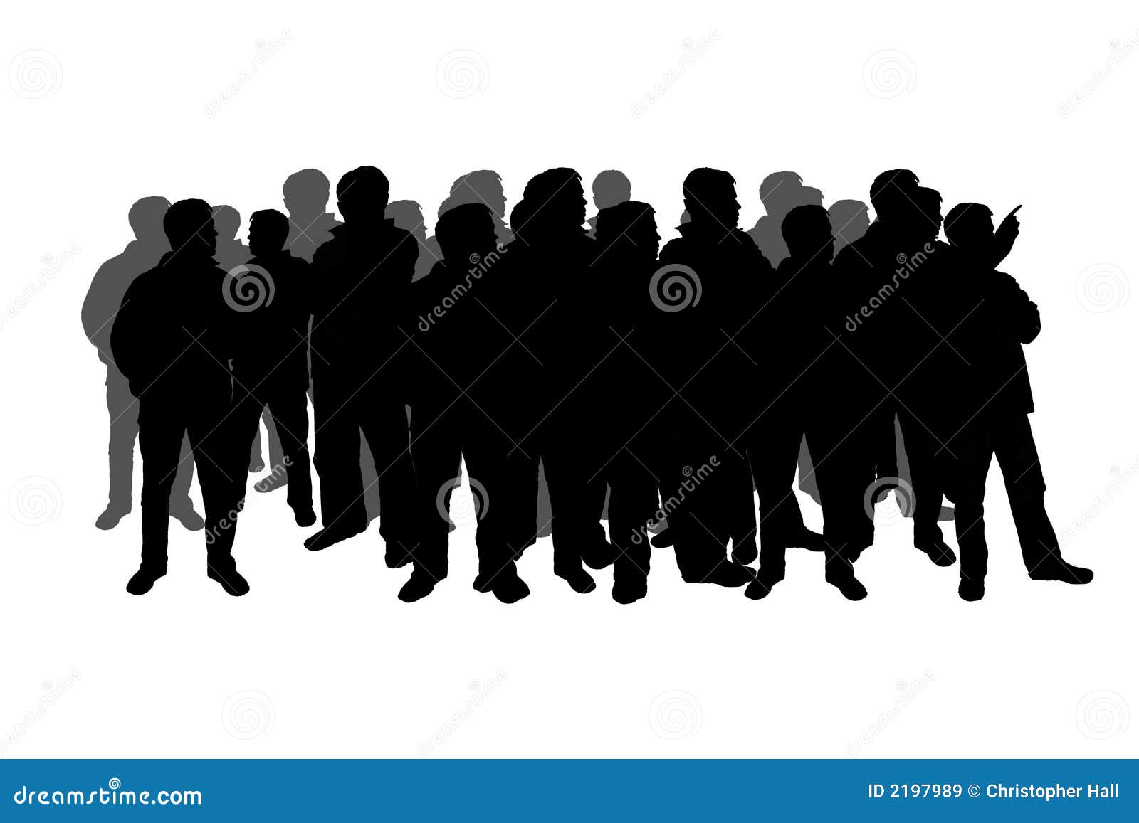 Silhouette of a crowd stock illustration. Illustration of group - 2197989