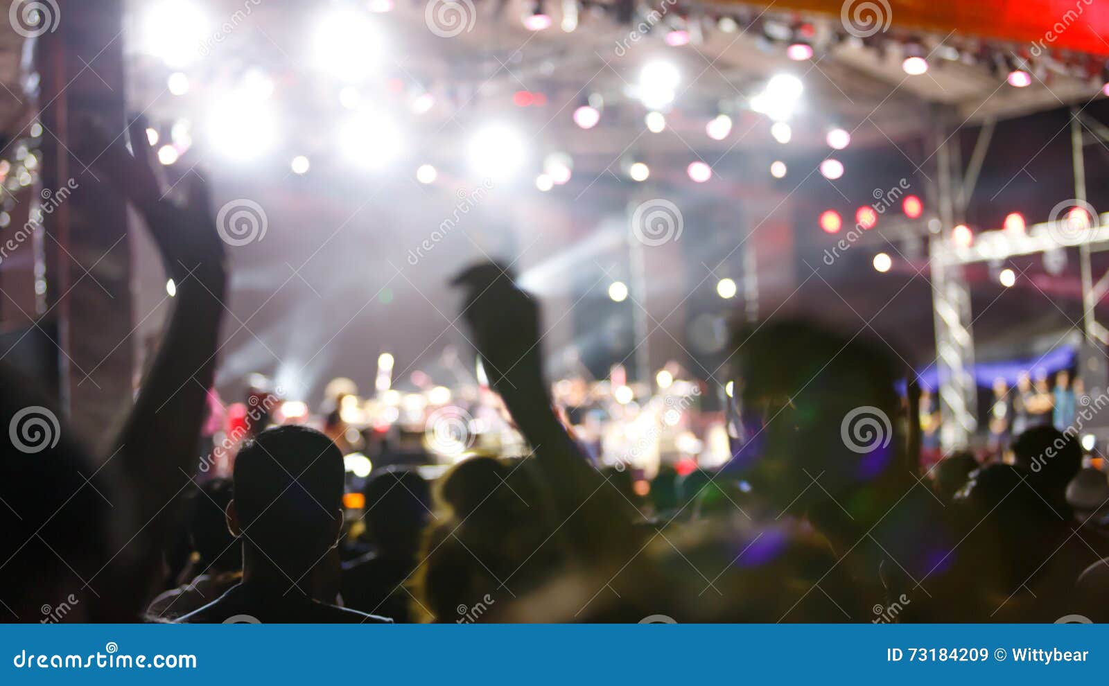 Silhouette Crowd Facing Stage At Music Festival Royalty-Free Stock ...